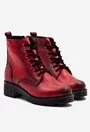 Ghete rosii din piele naturala box - Dasha.ro