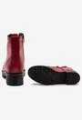 Ghete rosii din piele naturala box - Dasha.ro
