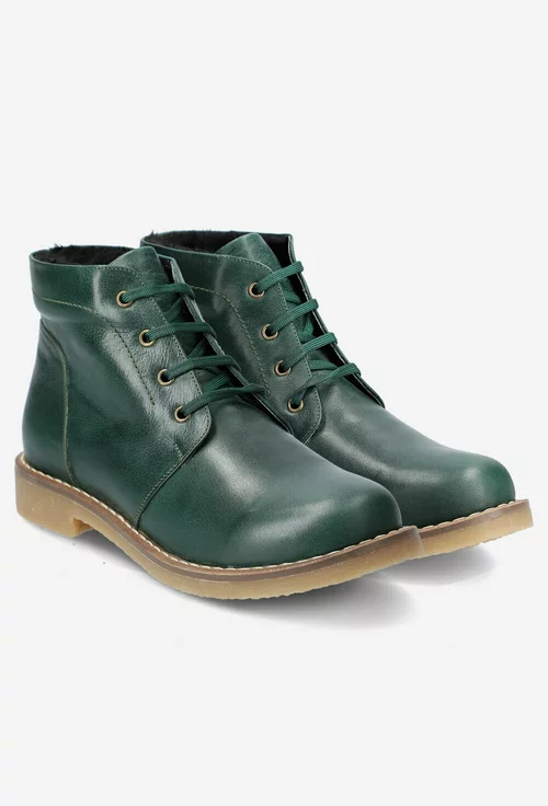 Ghete verzi din piele naturala - Dasha.ro