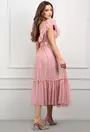 Rochie diafana roz pudra - Dasha.ro