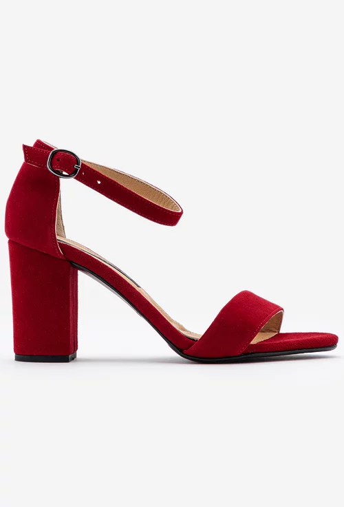 Sandale rosii din piele intoarsa - Dasha.ro