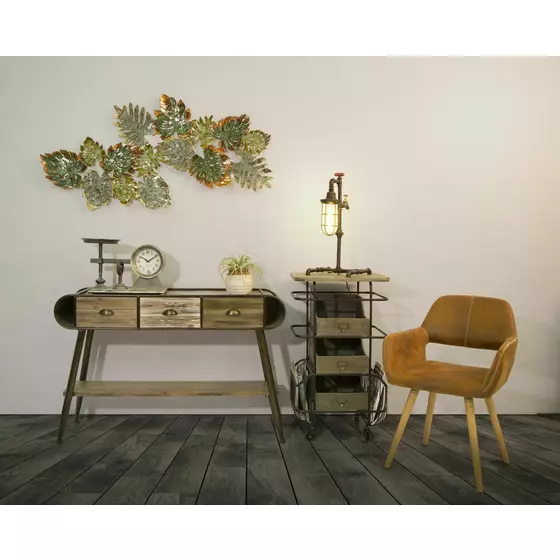 Ceas de masa , Roma1590, Natur, Metal si MDF, 28x47x22.5 cm