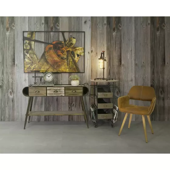 Ceas de masa , Roma1590, Natur, Metal si MDF, 28x47x22.5 cm