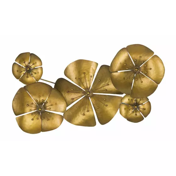 Decoratiune de perete, Roma1115, Auriu, Metal, 50x94x6 cm