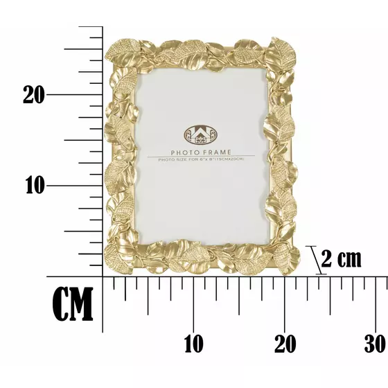 Rama foto, Roma1521, Auriu, Poliresina si Sticla, 26x20.5x2 cm