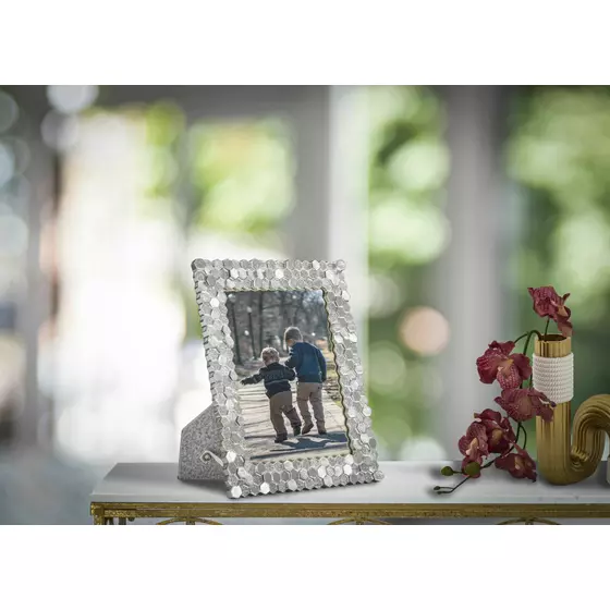 Rama foto, Roma1538, Argintiu, Poliresina si Sticla, 25.8x20.5x1.7 cm