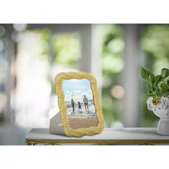 Rama foto, Roma1564, Auriu, Poliresina si Sticla, 25.3x20x2 cm