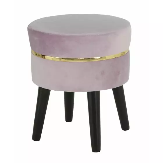 Taburet Roma1840, Catifea, Roz, 40.5x35x35 cm