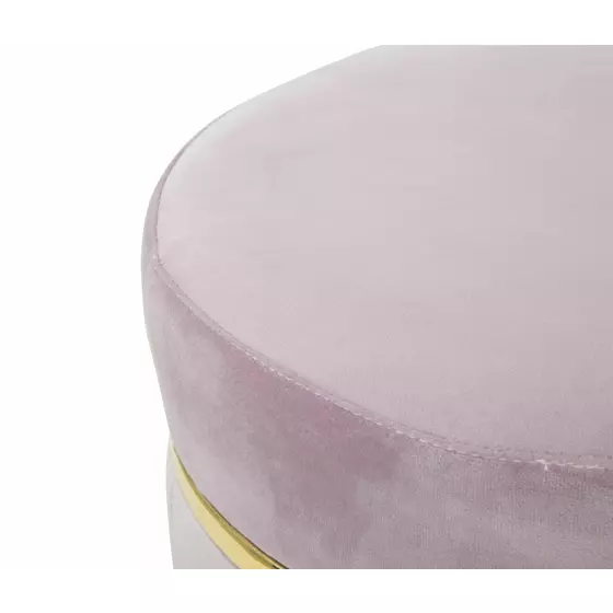 Taburet Roma1840, Catifea, Roz, 40.5x35x35 cm