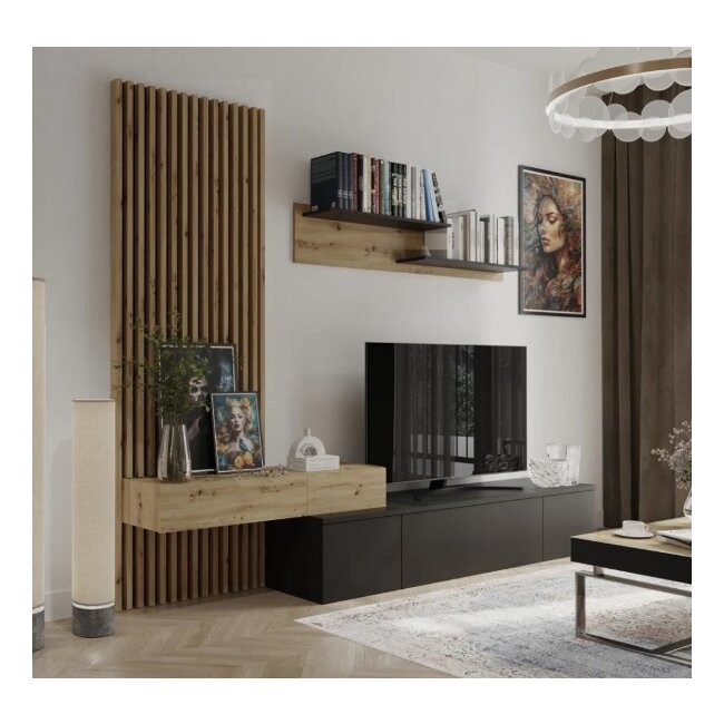 Set Living Rebeca 210 cm Stejar-Alb - Mobila Casa