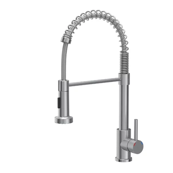 Baterie bucatarie cu dus extensibil Quadron Pop Salma finisaj inox ...