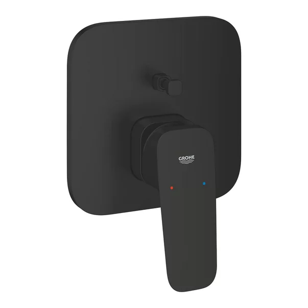 Baterie cada-dus incastrata Grohe Cubeo negru mat fara corp ingropat ...