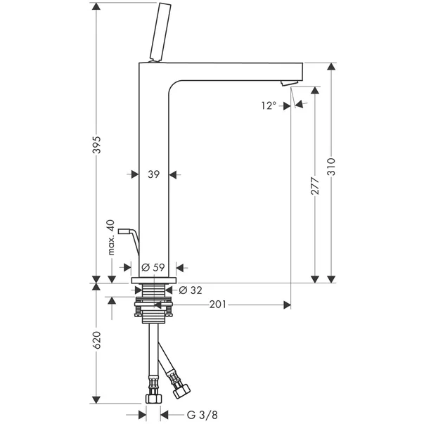 Baterie lavoar monocomanda Hansgrohe Axor Citterio 280 39020000 ...