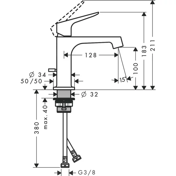Baterie lavoar monocomanda Hansgrohe Axor CitterioM 34010000 | Neakaisa.ro