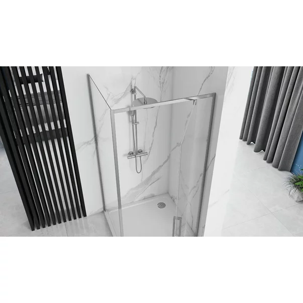 Cabina de dus patrata de colt cu usi batante Rea Rapid Swing 90x90 cm ...