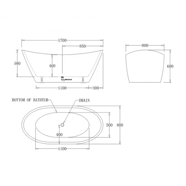 Cada freestanding Inter Ceramic rosu-alb 170x80 cm LB 1781 R | Neakaisa.ro