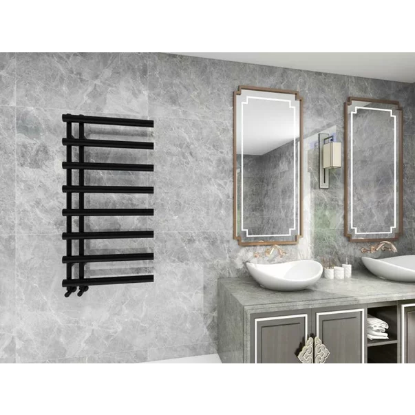 Calorifer de baie portprosop Rune Miro 1200x600 mm negru mat ...
