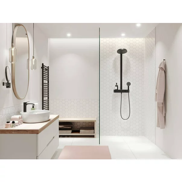 Coloana de dus Hansgrohe Pulsify S 260 negru mat cu termostat ShowerTablet Select 400 EcoSmart ...