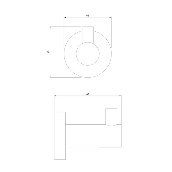 Cuier simplu Omnires Modern Project din alama finisaj alb mat MP60110WM ...