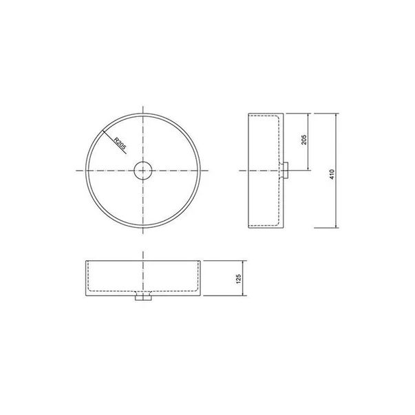 Lavoar pe blat alb Defra Bolia 41 cm 5038 | Neakaisa.ro