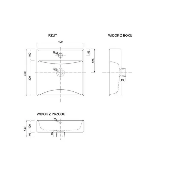 Lavoar pe blat alb Defra Elan 40 cm 1578 | Neakaisa.ro