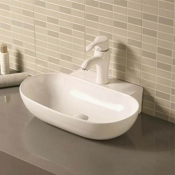 Lavoar pe blat Inter Ceramic Art alb lucios 56 cm 491 | Neakaisa.ro