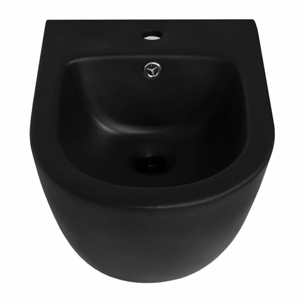 Pachet vas wc negru mat, capac slim softclose si bideu suspendat negru ...