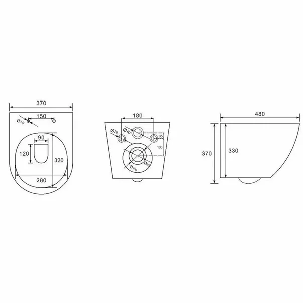 Pachet vas wc negru mat Rune Ivaldi, capac slim softclose si set ...