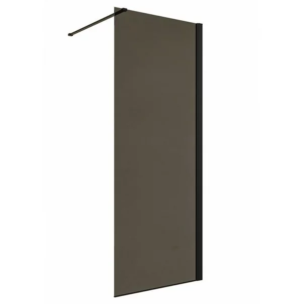 Paravan de dus tip Walk-In Inter Ceramic profil negru mat - sticla ...