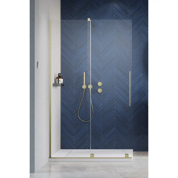 Paravan de dus tip Walk-in Radaway Furo auriu periat-transparent 150 cm ...