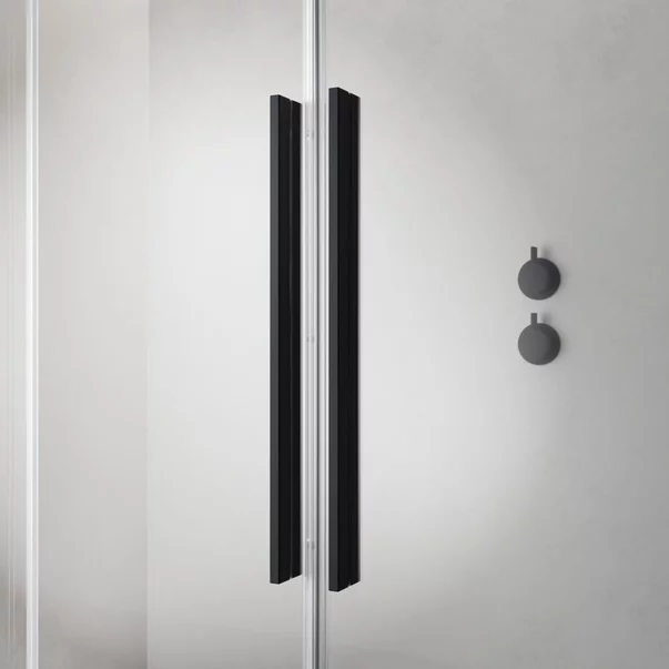 Paravan de dus tip Walk-in Radaway Furo negru-transparent 120 cm sticla ...