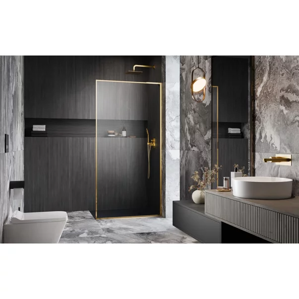 Paravan de dus tip Walk-in Radaway Modo F SL II auriu lucios ...