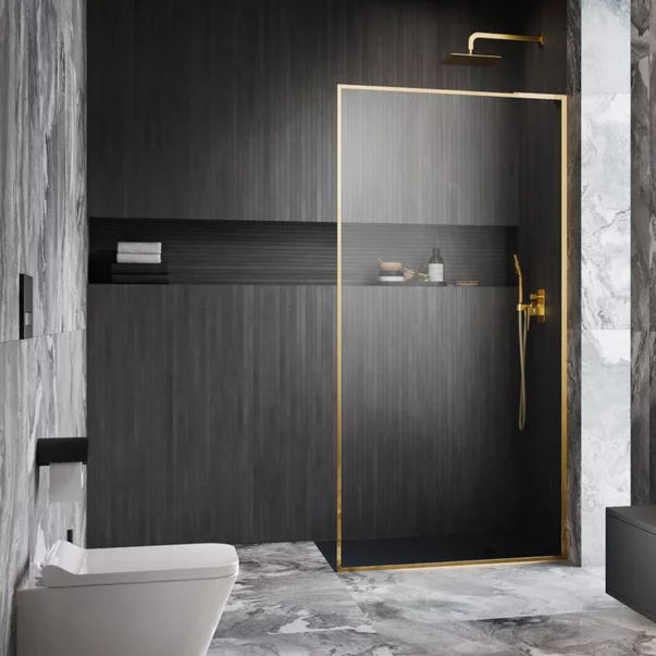 Paravan de dus tip Walk-in Radaway Modo F SL II auriu lucios ...