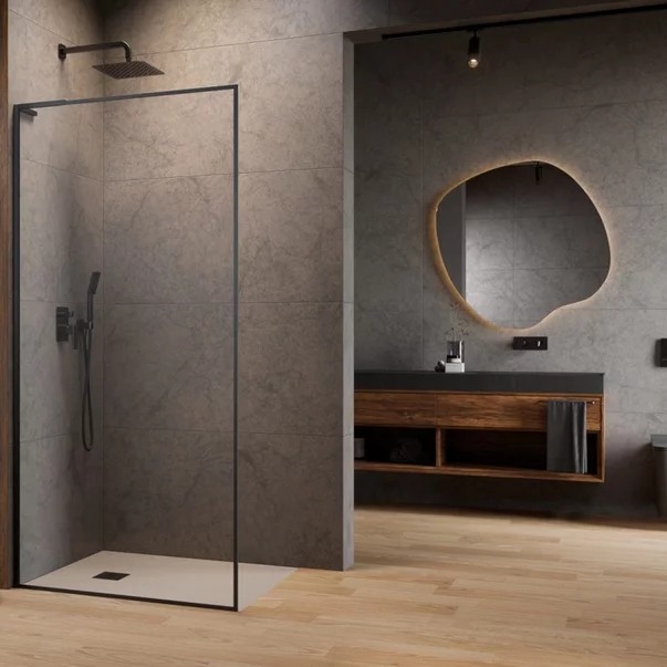 Paravan de dus tip Walk-in Radaway Modo F SL II GunMetal periat ...