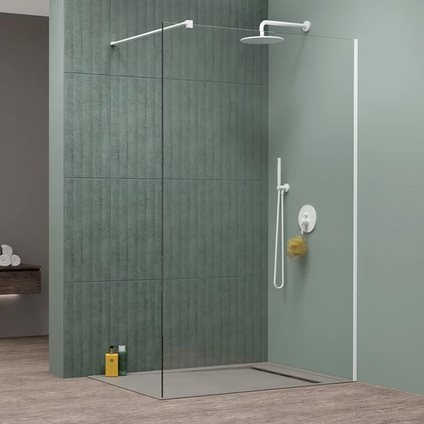 Paravan de dus tip Walk-in Radaway Modo New II alb mat-transparent 150 ...