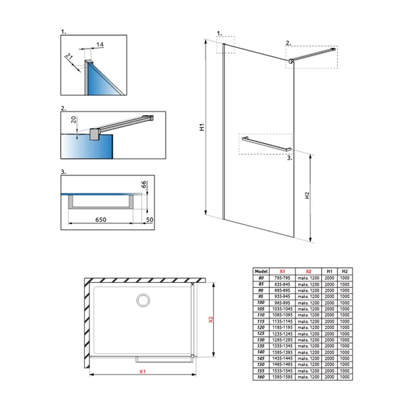 Paravan de dus tip Walk-in Radaway Modo New II cu portprosop crom ...