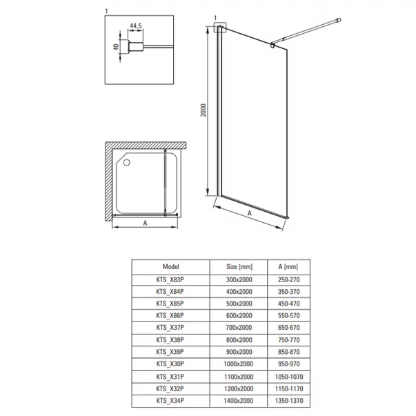 Paravan de dus Walk-in Deante Kerria Plus 50x200 cm Total White KTS ...