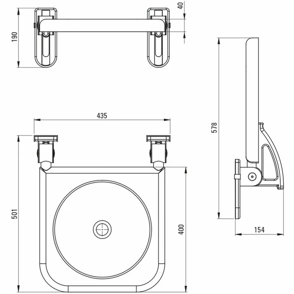 Scaun pentru dus rabatabil antracit Deante Lehnen Concept Pro NIL_T51A ...