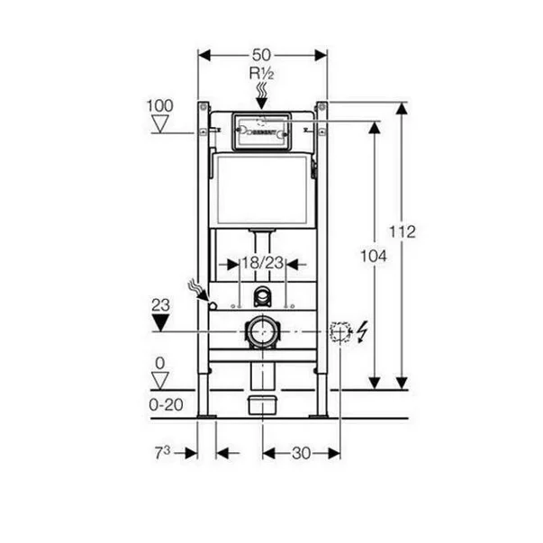 Set rezervor wc incastrat cu set fixare si clapeta negru mat Geberit ...
