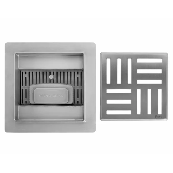 Set rigola pentru dus plus capac inox periat Rea Cross 12 cm ...