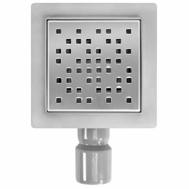 Set rigola pentru dus plus capac inox periat Rea Dots 12 cm ...