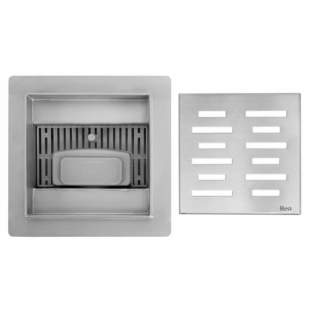 Set rigola pentru dus plus capac inox periat Rea Line 12 cm 5902557387090 | Neakaisa.ro