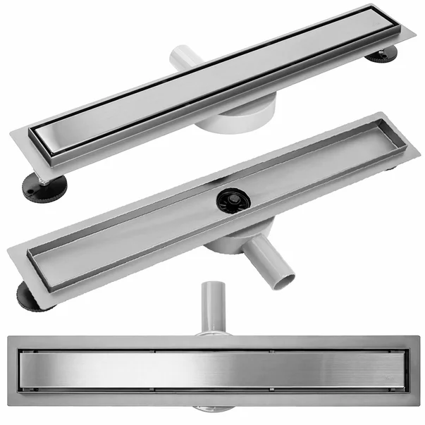 Set rigola pentru dus plus capac inox periat Rea Pure Neo Pro Nickel 90 ...