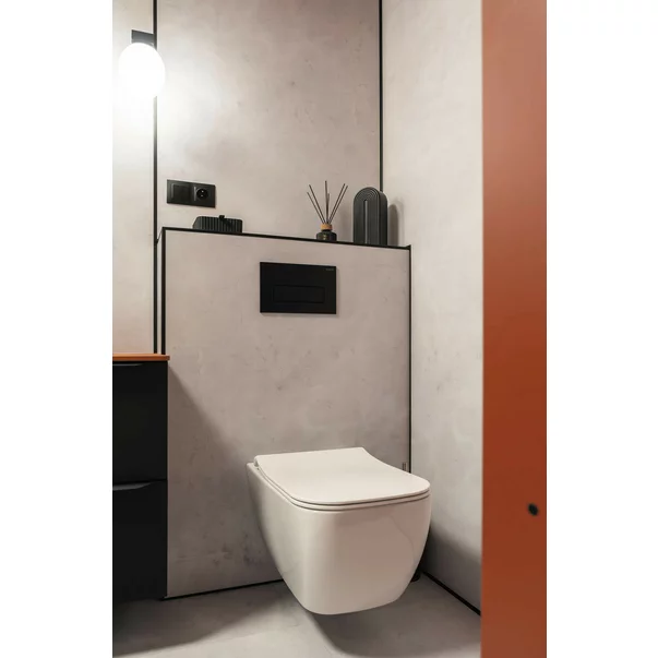 Set vas wc suspendat cu capac Deante Hiacynt New rimless, rezervor ...