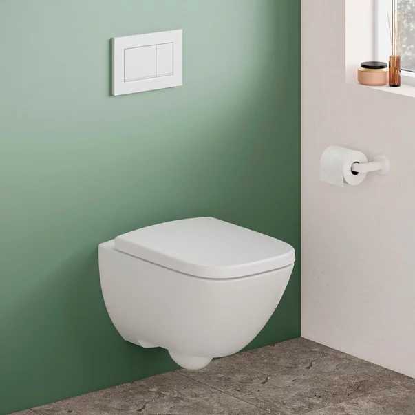 Set vas wc suspendat rimfree cu capac Geberit Selnova Square Premium ...