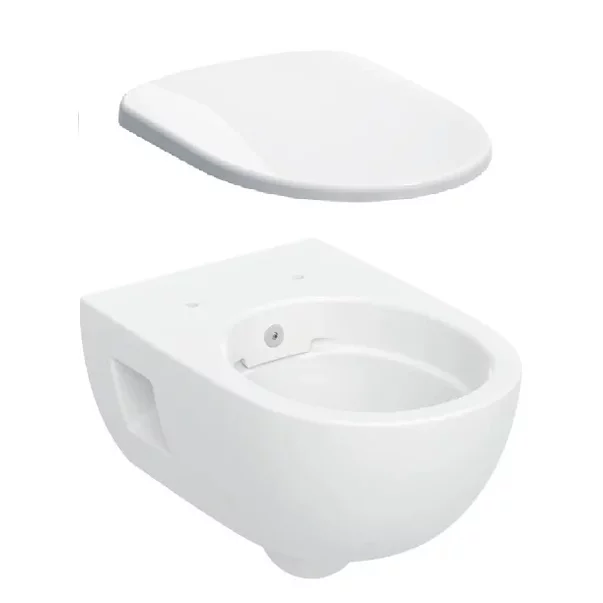 Set vas wc suspendat rimfree cu functie de bideu si capac Geberit ...