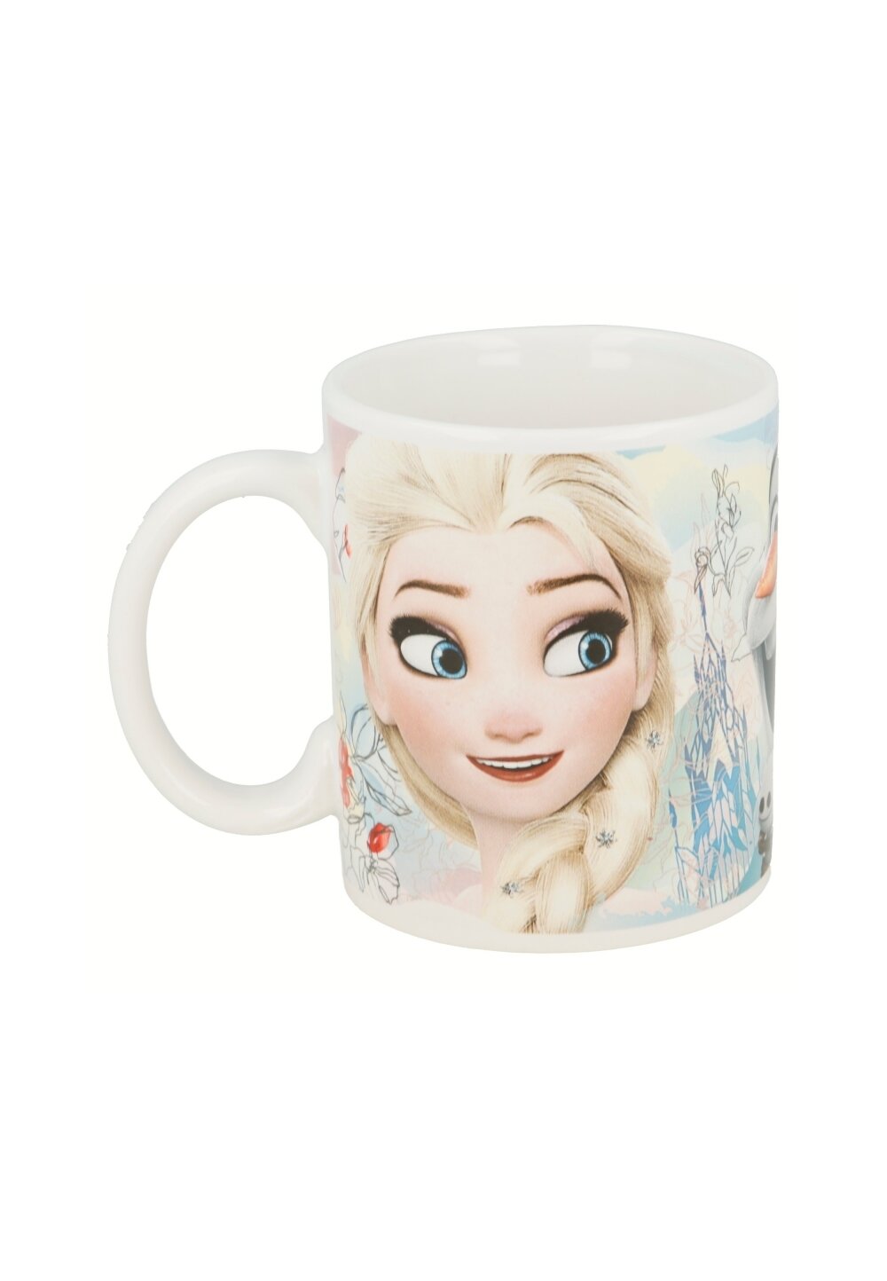 Cana ceramica, Ana si Olaf, alba, 320ml