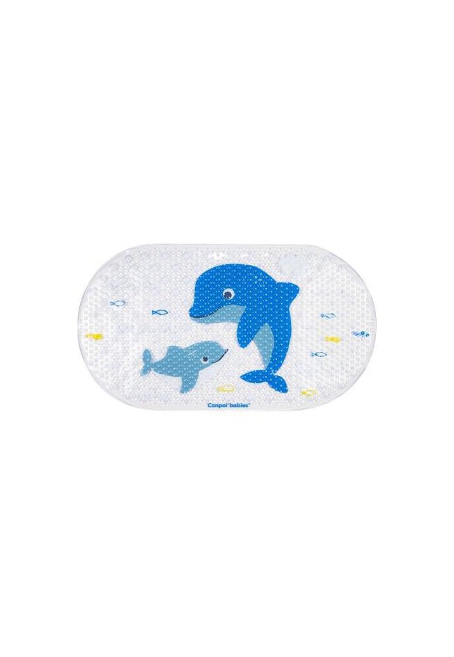 GRESIT !!!Covoras antiderapant cu ventuze, delfin, alb, 38 x 69 cm