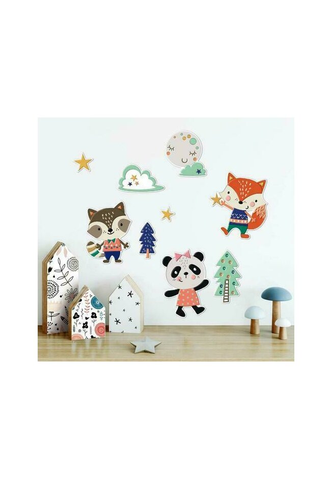 Stiker perete, Vulpita si prietenii, multicolor